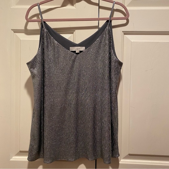 LOFT | Tops | Lightweight Fun Silver Tank Top | Poshmark